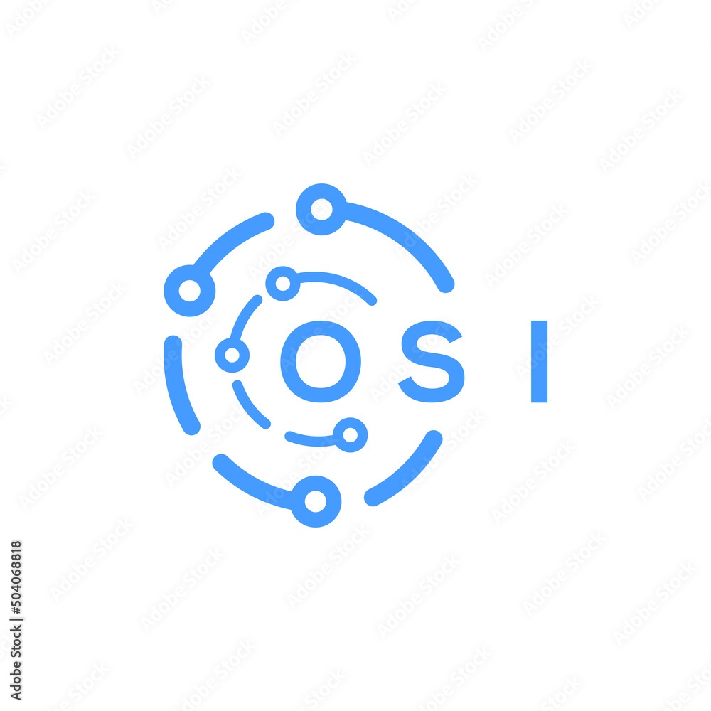 OSI technology letter logo design on white background. OSI creative ...