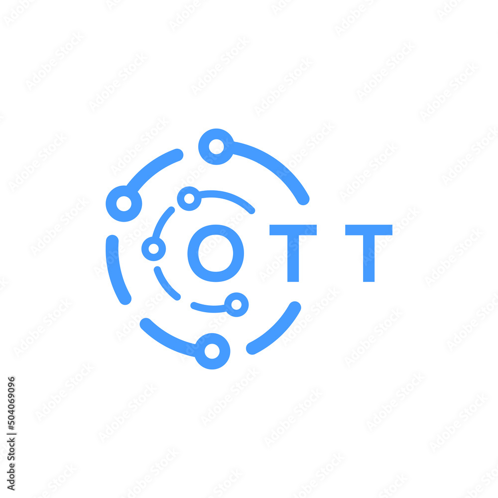 OTT technology letter logo design on white background. OTT creative initials technology letter ...