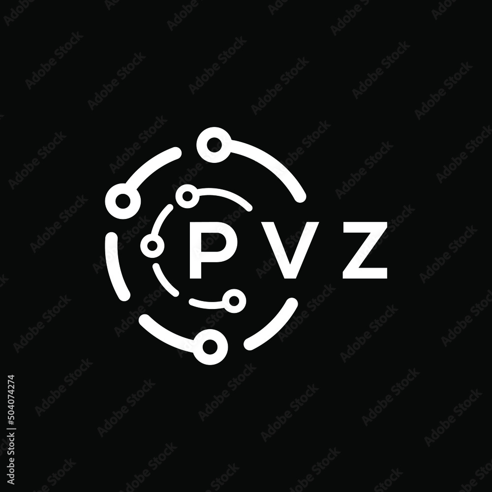 PVZ technology letter logo design on black background. PVZ creative ...