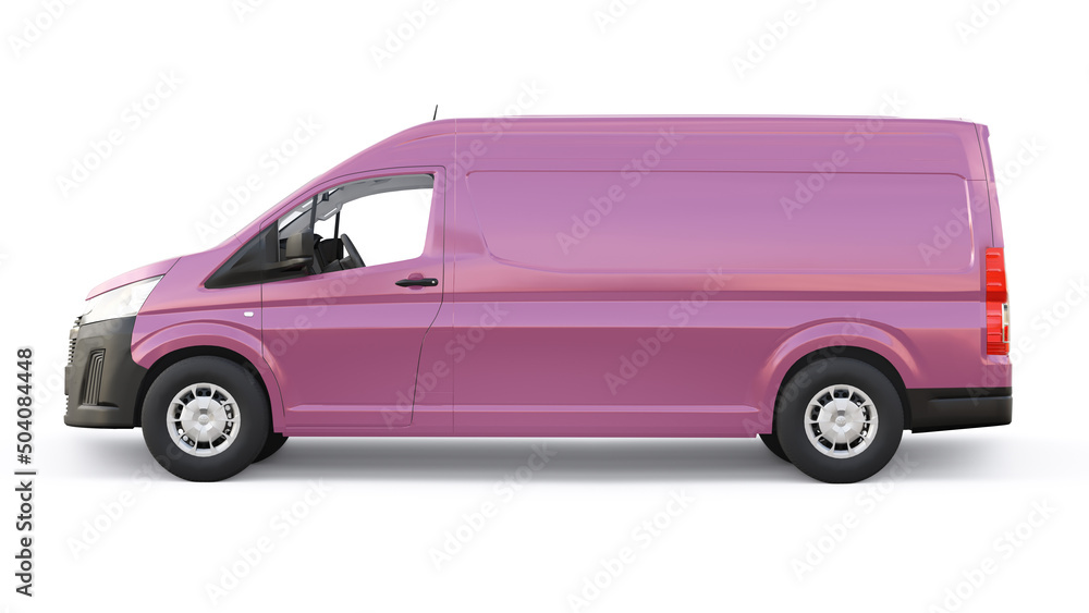 Tokyo, Japan. April 12, 2022: Toyota Hiace. Pink commercial van for ...
