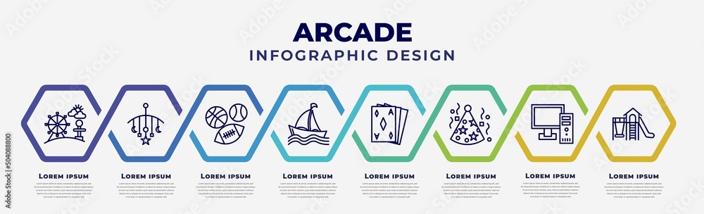 Vecteur Stock vector infographic design template with icons and 8 ...