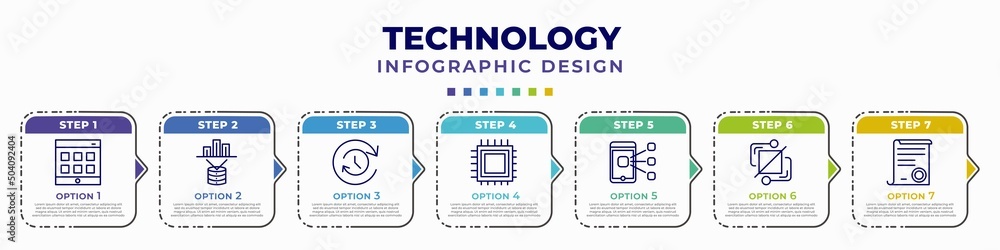 infographic template with icons and 7 options or steps. infographic for ...