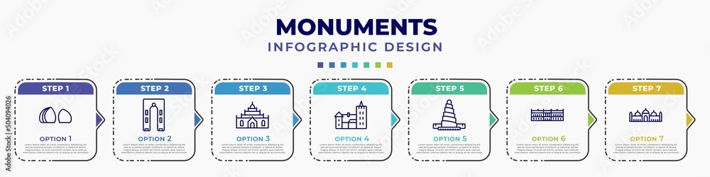 infographic template with icons and 7 options or steps. infographic for ...