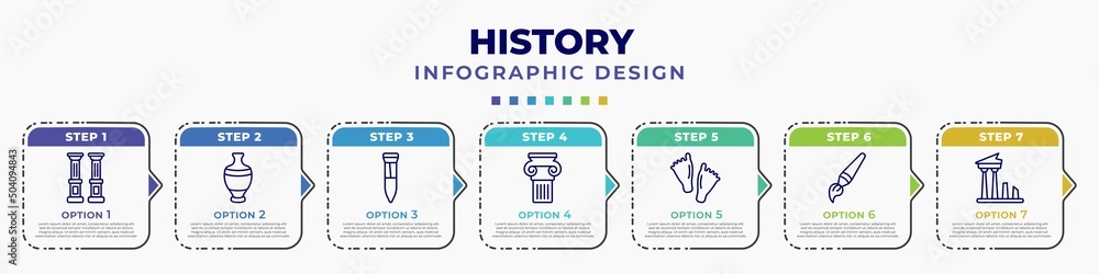 infographic template with icons and 7 options or steps. infographic for ...