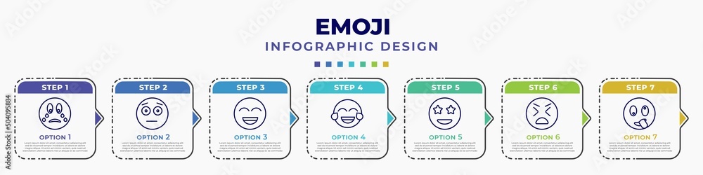 infographic template with icons and 7 options or steps. infographic for ...