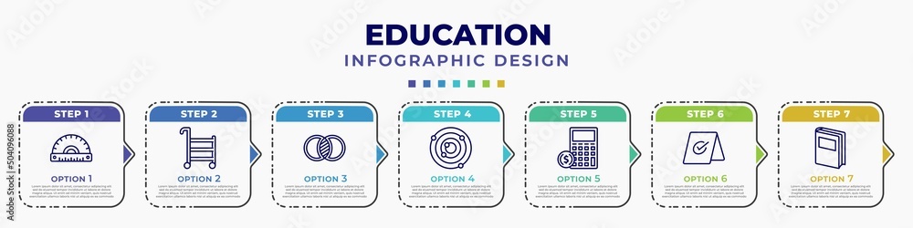 infographic template with icons and 7 options or steps. infographic for ...