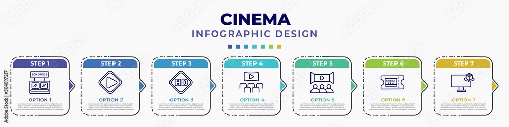 infographic template with icons and 7 options or steps. infographic for ...