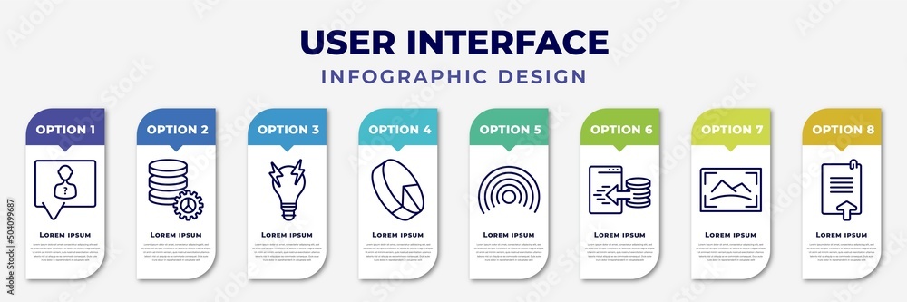 infographic template with icons and 8 options or steps. infographic for user interface concept ...