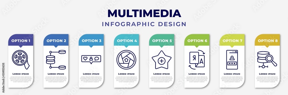 infographic template with icons and 8 options or steps. infographic for ...