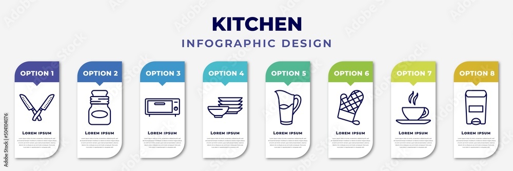 infographic template with icons and 8 options or steps. infographic for ...