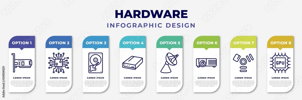 infographic template with icons and 8 options or steps. infographic for ...