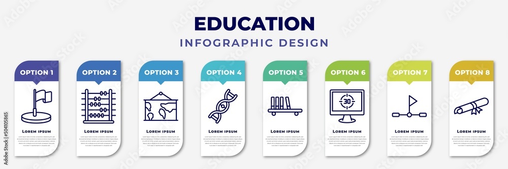 Vetor de infographic template with icons and 8 options or steps ...