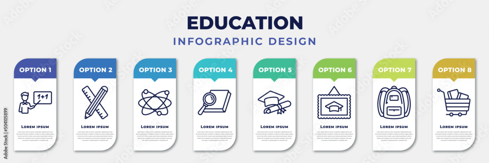 infographic template with icons and 8 options or steps. infographic for ...