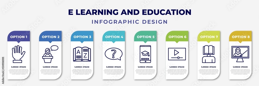 infographic template with icons and 8 options or steps. infographic for ...