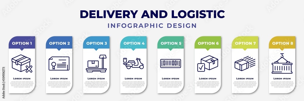 infographic template with icons and 8 options or steps. infographic for ...