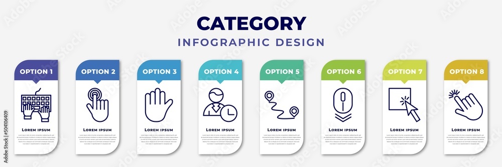 infographic template with icons and 8 options or steps. infographic for ...