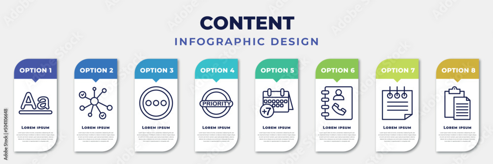 infographic template with icons and 8 options or steps. infographic for ...