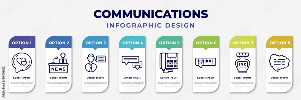infographic template with icons and 8 options or steps. infographic for ...