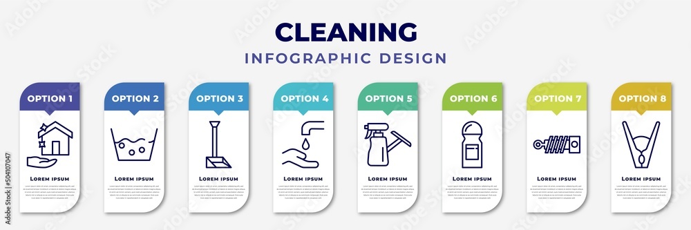 infographic template with icons and 8 options or steps. infographic for ...