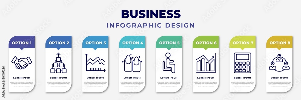 infographic template with icons and 8 options or steps. infographic for ...