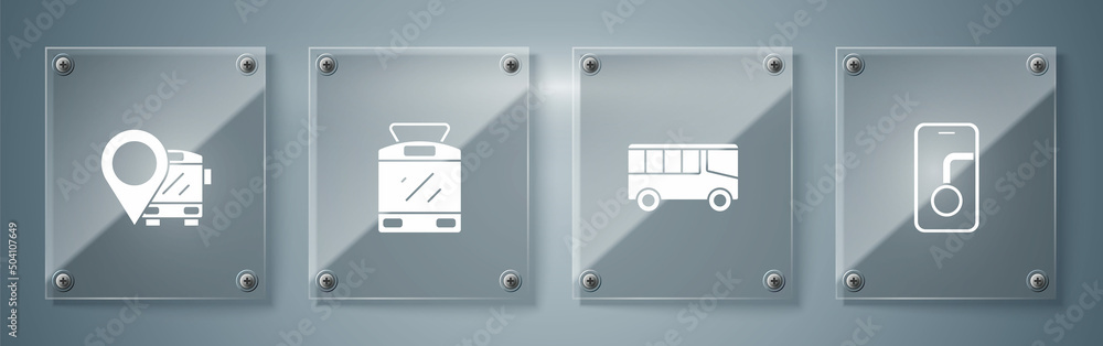 Set City map navigation, Bus, Tram and railway and Location with bus ...