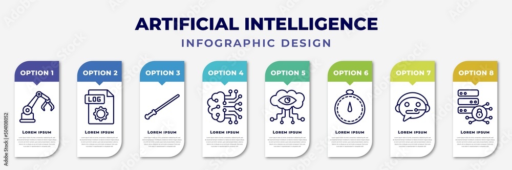 infographic template with icons and 8 options or steps. infographic for ...