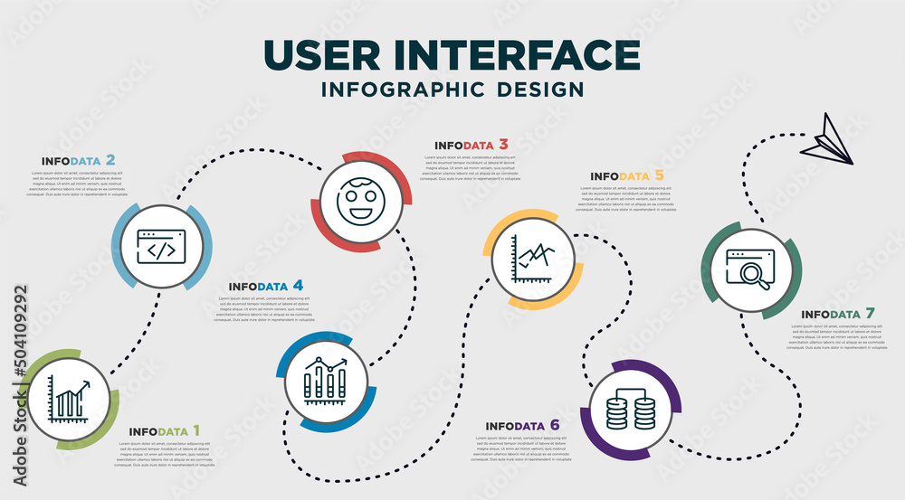 infographic template design with user interface icons. timeline concept ...