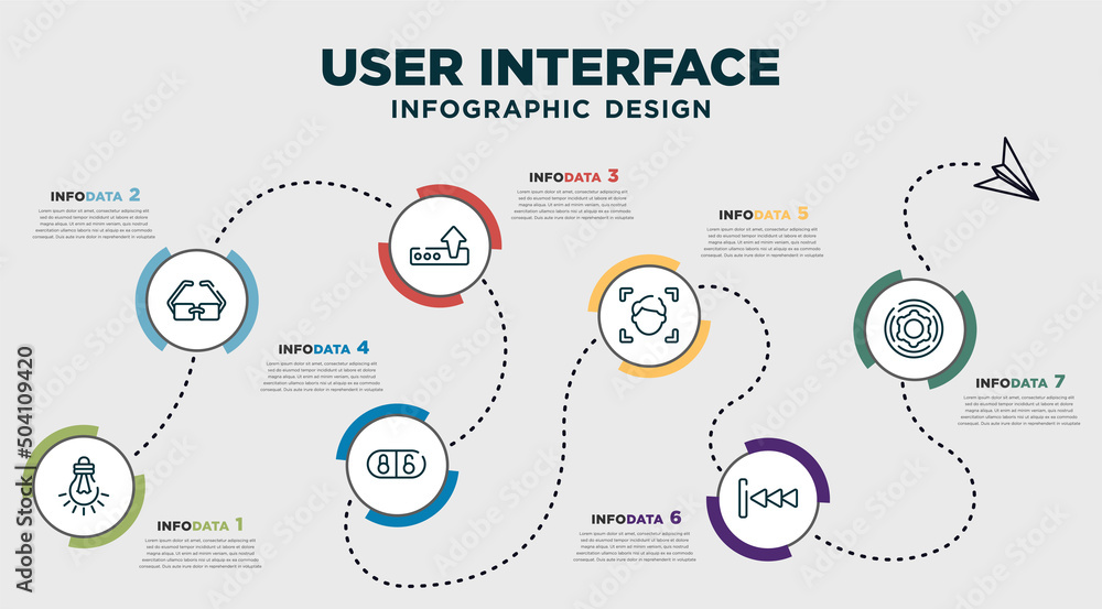 infographic template design with user interface icons. timeline concept ...