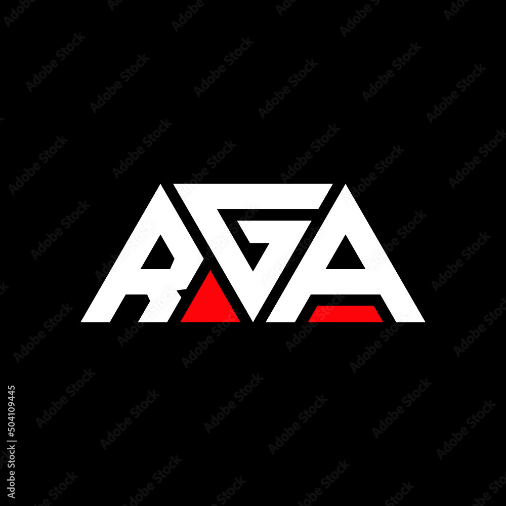 RGA triangle letter logo design with triangle shape. RGA triangle logo ...