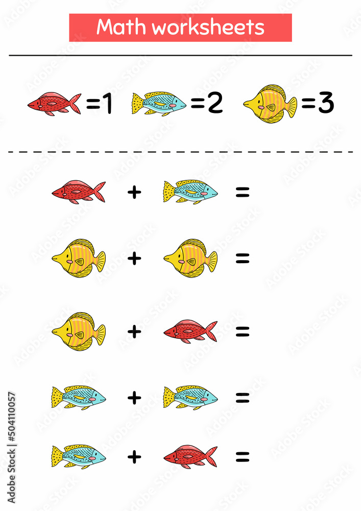 Math game for preschool and school age children. Count and insert the ...