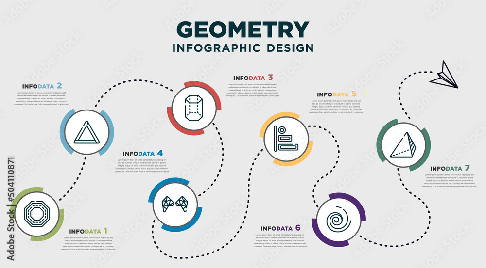 infographic template design with geometry icons. timeline concept with ...