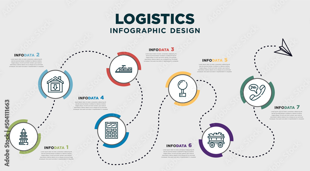 infographic template design with logistics icons. timeline concept with ...
