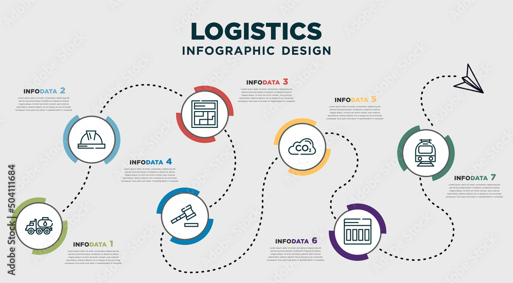 infographic template design with logistics icons. timeline concept with ...