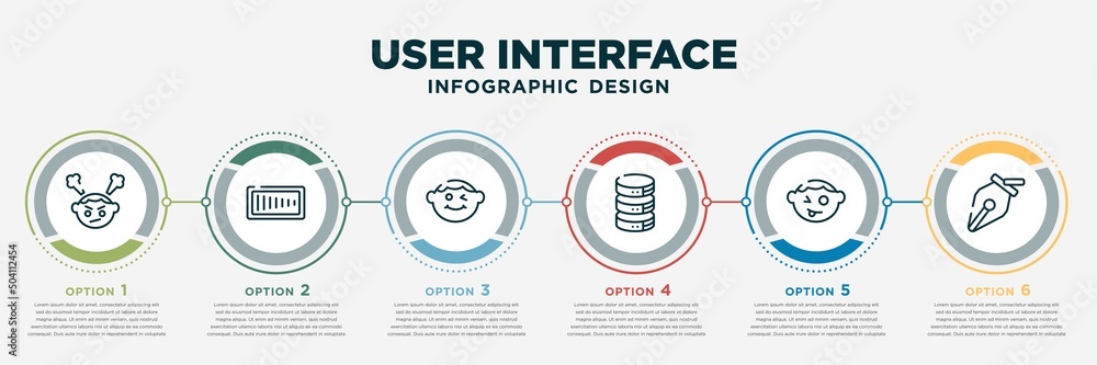 infographic template design with user interface icons. user interface ...