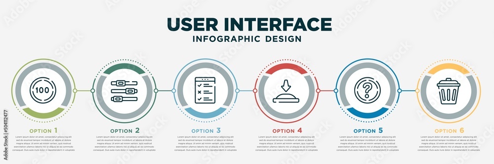 infographic template design with user interface icons. user interface ...