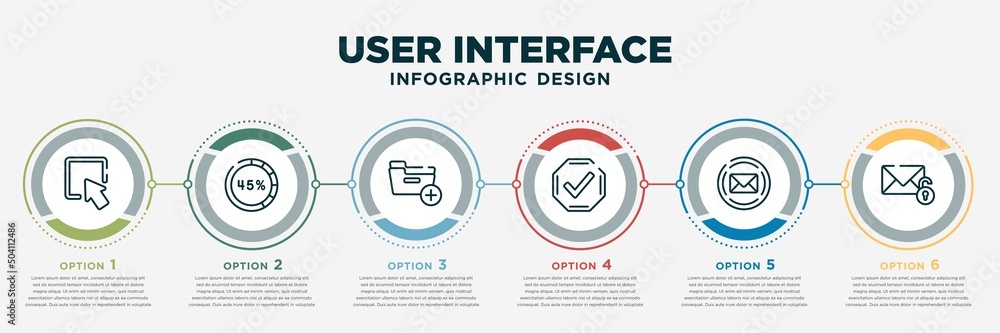 infographic template design with user interface icons. user interface ...
