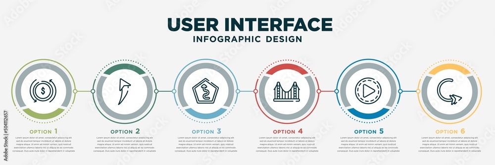 infographic template design with user interface icons. user interface ...
