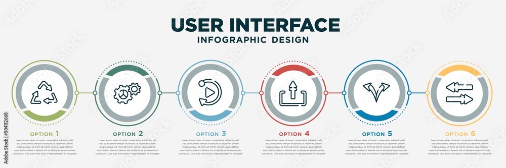 infographic template design with user interface icons. user interface ...