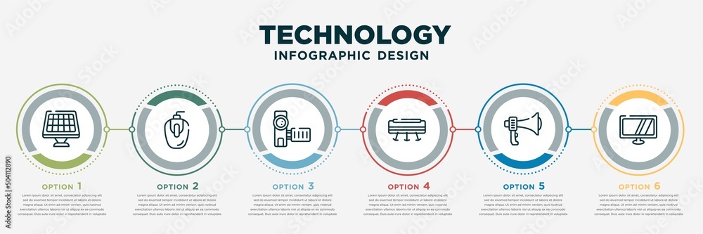 infographic template design with technology icons. technology concept ...
