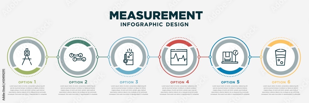 infographic template design with measurement icons. measurement concept ...