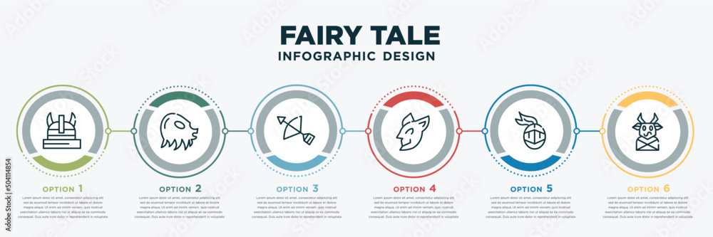 infographic template design with fairy tale icons. fairy tale concept ...