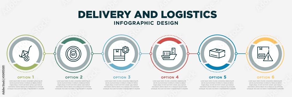 infographic template design with delivery and logistics icons. delivery ...