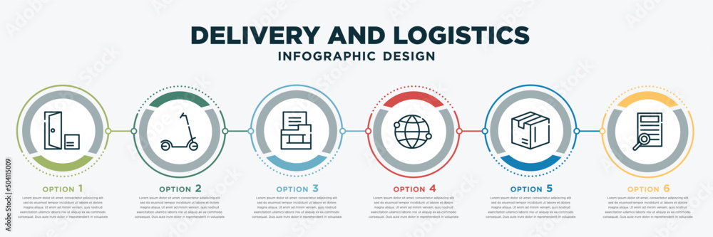 infographic template design with delivery and logistics icons. delivery ...