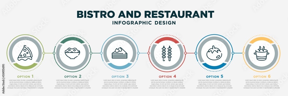 infographic template design with bistro and restaurant icons. bistro ...