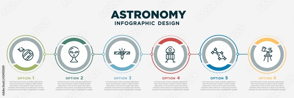 infographic template design with astronomy icons. astronomy concept ...