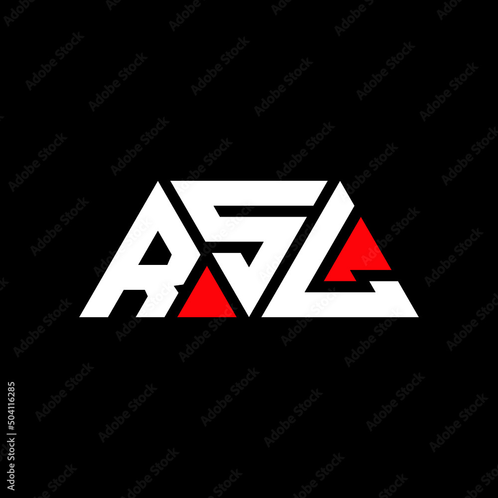RSL triangle letter logo design with triangle shape. RSL triangle logo ...