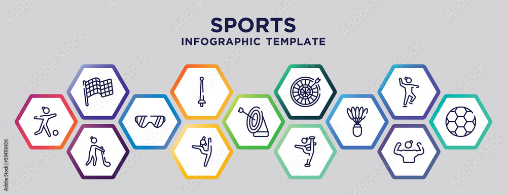 hexagon infographic template design. infographic elements from sports ...