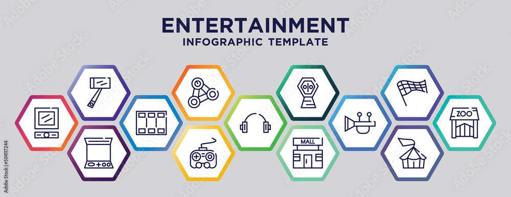 hexagon infographic template design. infographic elements from ...