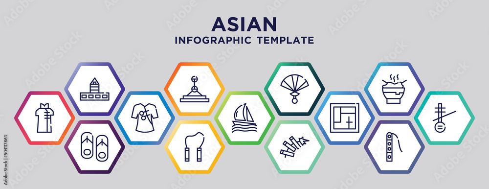 Vetor de hexagon infographic template design. infographic elements from ...