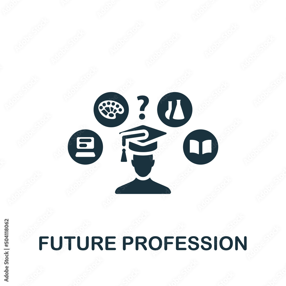 Future Profession icon. Monochrome simple E-Learning icon for templates ...